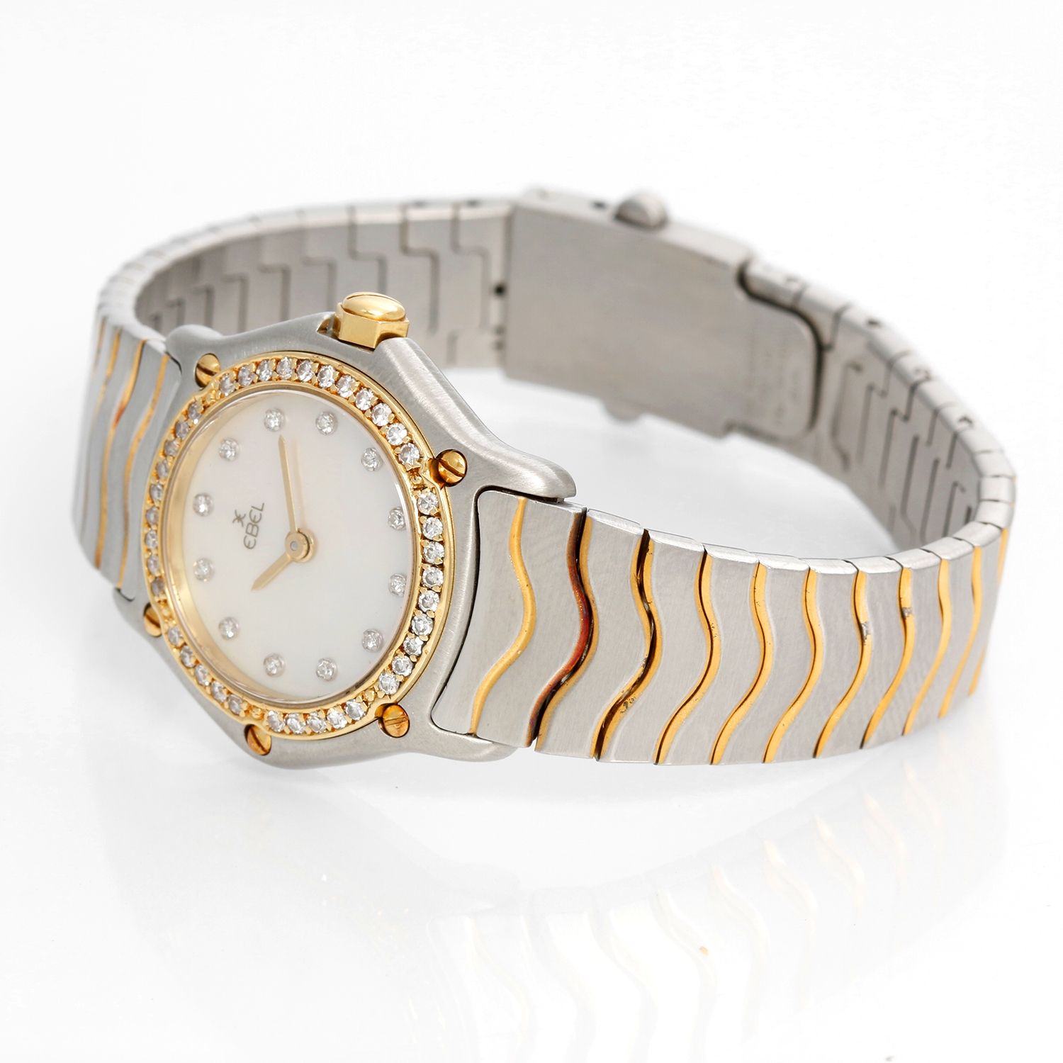 Ebel Ladies 2-Tone Mother of Pearl Diamond Wave Watch